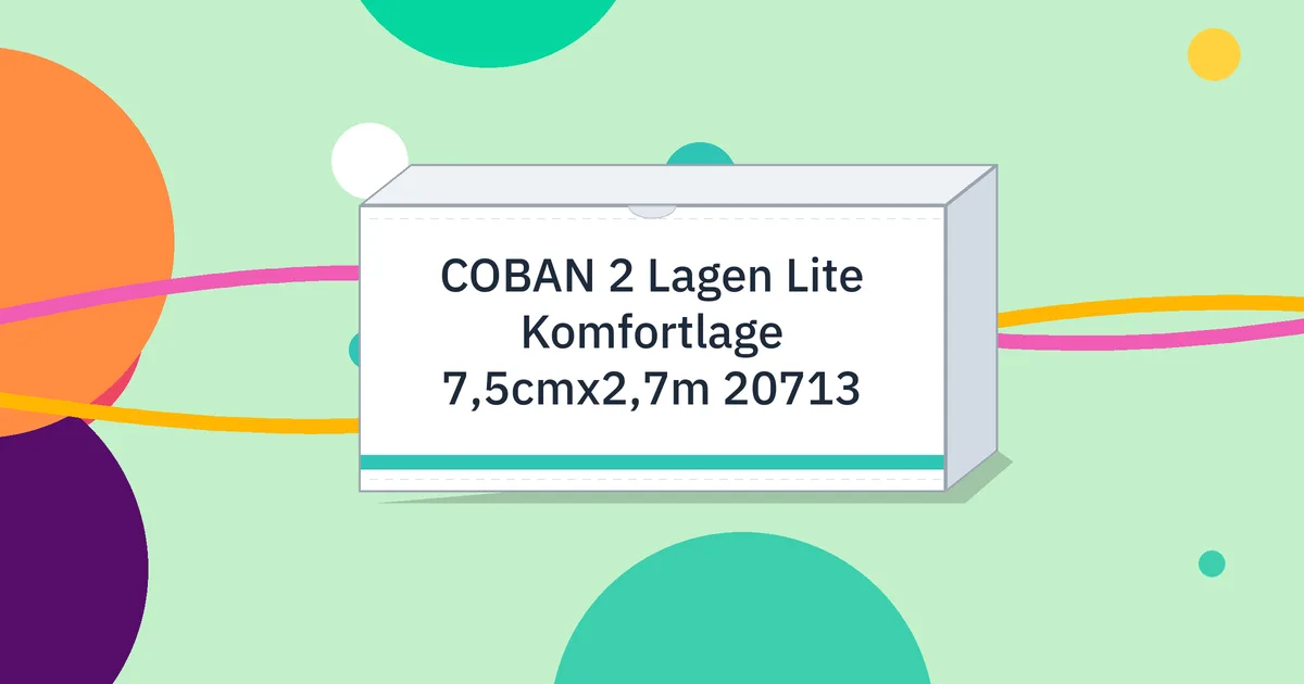 Symbolbild: Packung mit der Aufschrift COBAN 2 Lagen Lite Komfortlage 7,5cmx2,7m 20713 (PZN 07418263) – Verfügbarkeit und Bezug in Apotheken in Frankfurt am Main