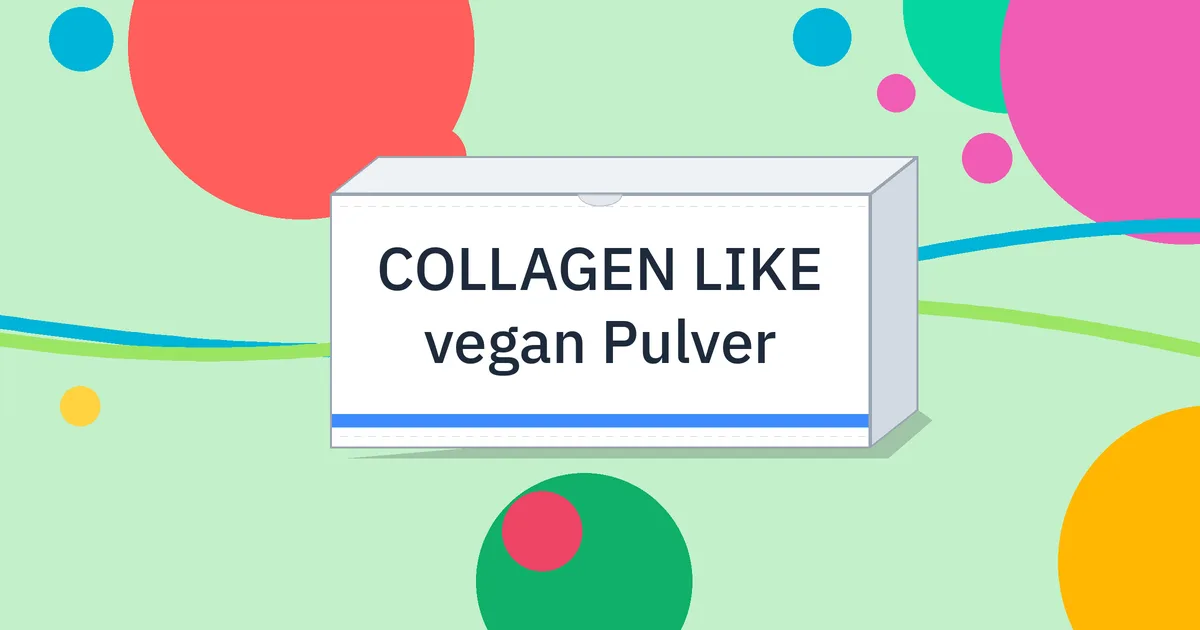 Symbolbild: Packung mit der Aufschrift COLLAGEN LIKE vegan Pulver (PZN 19727041) – Verfügbarkeit und Bezug in Apotheken in Frankfurt am Main
