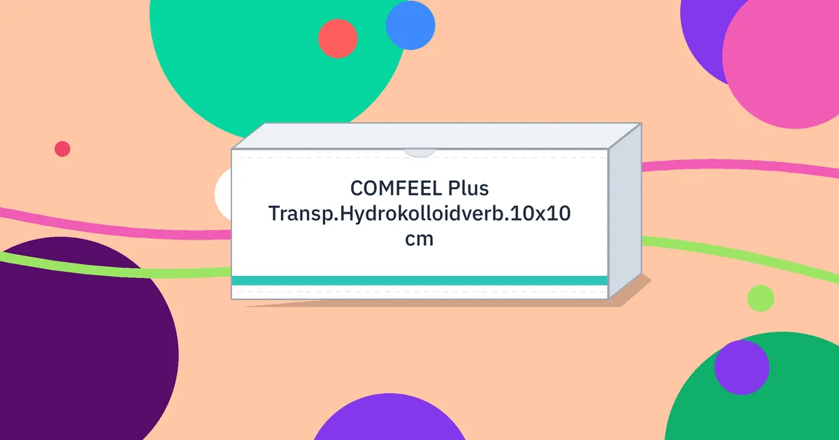Symbolbild: Packung mit der Aufschrift COMFEEL Plus Transp.Hydrokolloidverb.10x10 cm (PZN 11005822) – Verfügbarkeit und Bezug in Apotheken in Frankfurt am Main