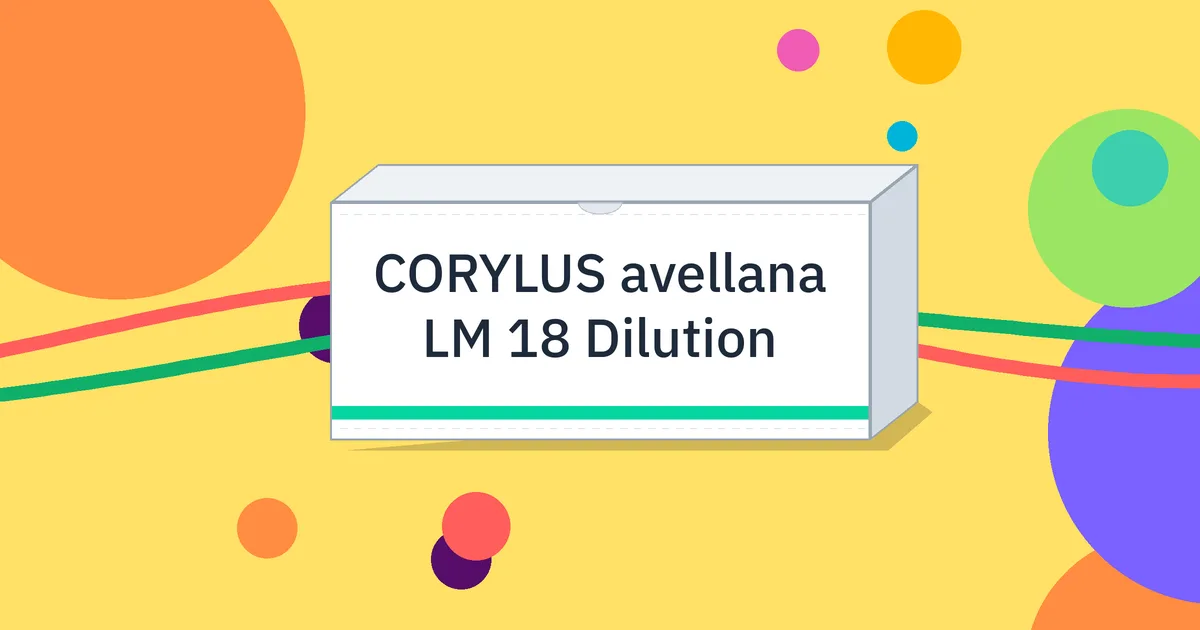 Symbolbild: Packung mit der Aufschrift CORYLUS avellana LM 18 Dilution (PZN 13454530) – Verfügbarkeit und Bezug in Apotheken in Frankfurt am Main