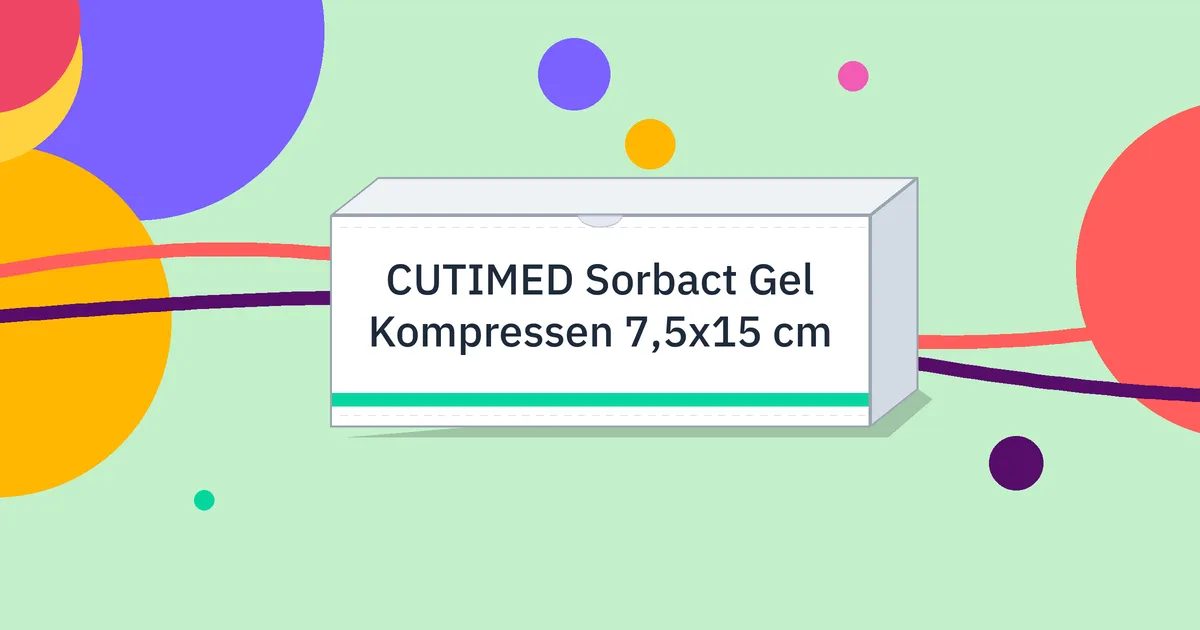 Symbolbild: Packung mit der Aufschrift CUTIMED Sorbact Gel Kompressen 7,5x15 cm (PZN 13881048) – Verfügbarkeit und Bezug in Apotheken in Frankfurt am Main