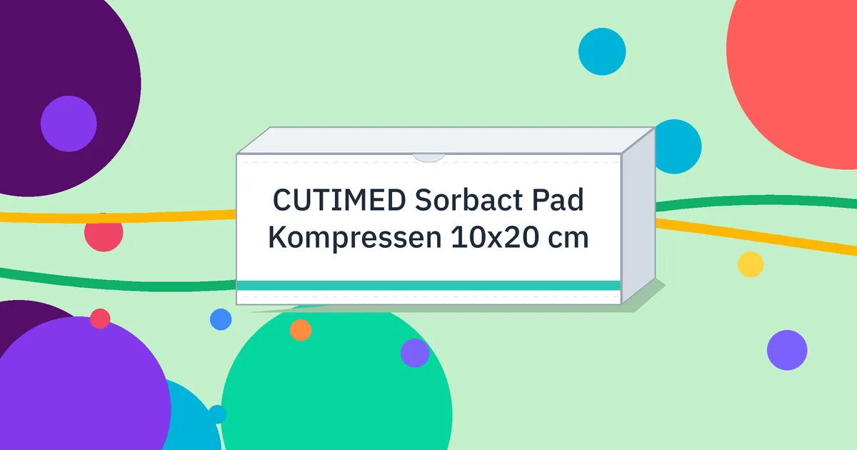 Symbolbild: Packung mit der Aufschrift CUTIMED Sorbact Pad Kompressen 10x20 cm (PZN 20846785) – Verfügbarkeit und Bezug in Apotheken in Frankfurt am Main