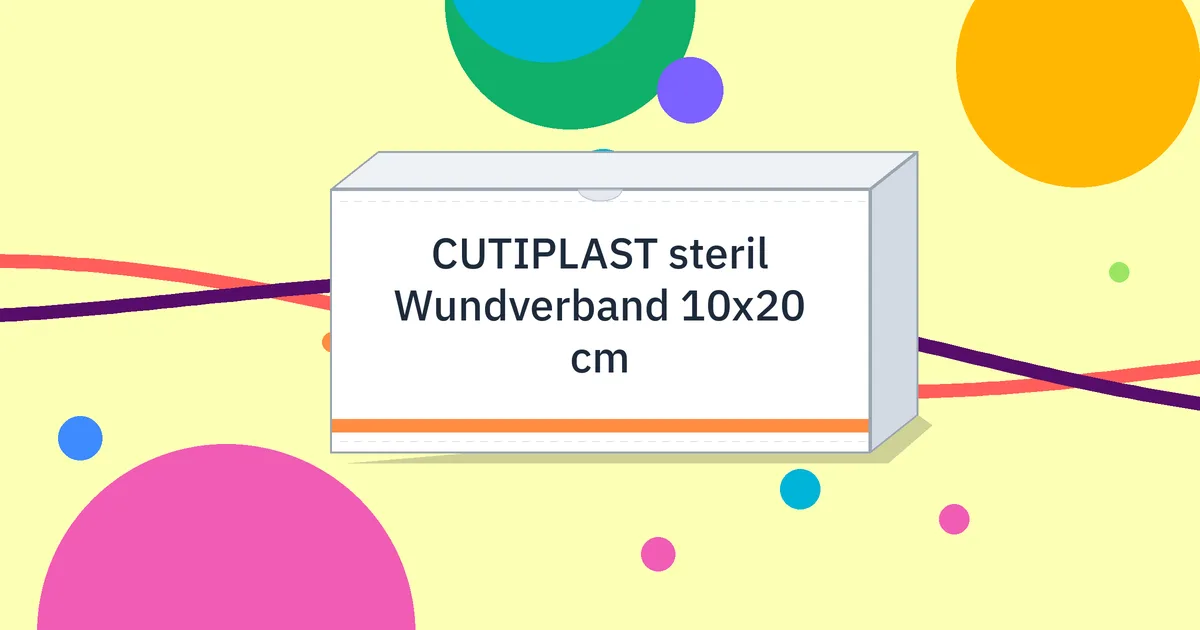 Symbolbild: Packung mit der Aufschrift CUTIPLAST steril Wundverband 10x20 cm (PZN 01131750) – Verfügbarkeit und Bezug in Apotheken in Frankfurt am Main