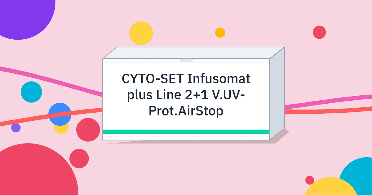 Symbolbild: Packung mit der Aufschrift CYTO-SET Infusomat plus Line 2+1 V.UV-Prot.AirStop (PZN 11556628) – Verfügbarkeit und Bezug in Apotheken in Frankfurt am Main