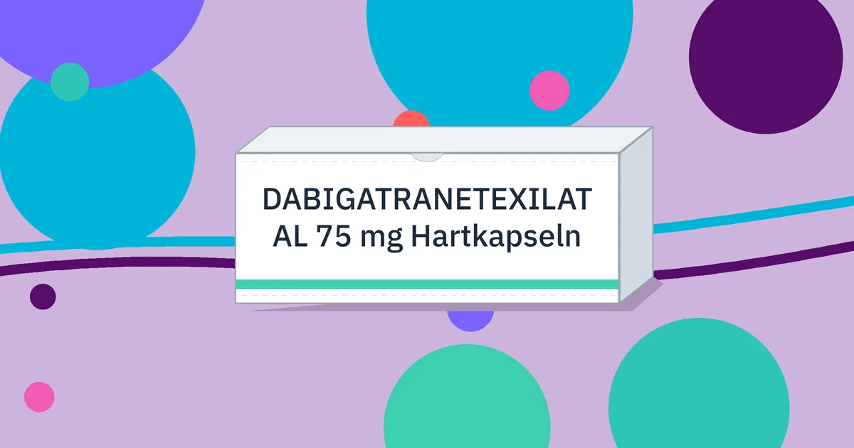 Symbolbild: Packung mit der Aufschrift DABIGATRANETEXILAT AL 75 mg Hartkapseln (PZN 18372104) – Verfügbarkeit und Bezug in Apotheken in Frankfurt am Main