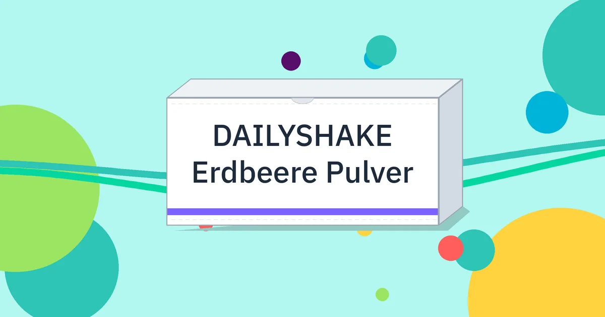 Symbolbild: Packung mit der Aufschrift DAILYSHAKE Erdbeere Pulver (PZN 12899193) – Verfügbarkeit und Bezug in Apotheken in Frankfurt am Main