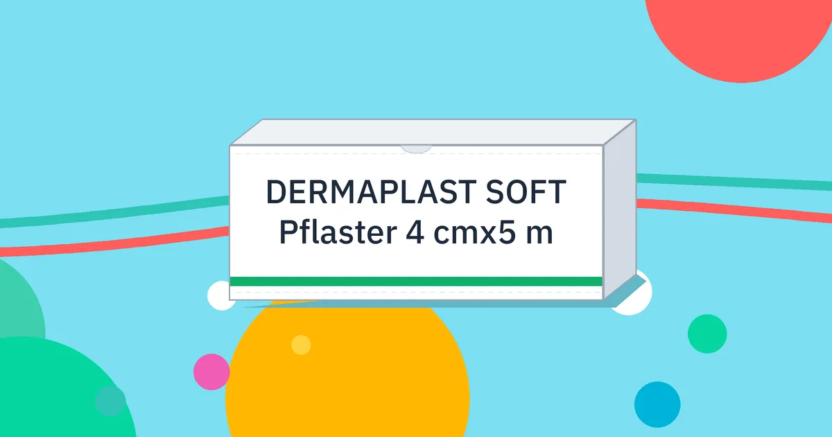 Symbolbild: Packung mit der Aufschrift DERMAPLAST SOFT Pflaster 4 cmx5 m (PZN 16600050) – Verfügbarkeit und Bezug in Apotheken in Frankfurt am Main