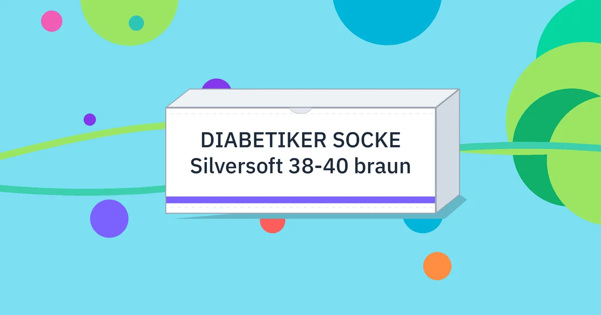 Symbolbild: Packung mit der Aufschrift DIABETIKER SOCKE Silversoft 38-40 braun (PZN 06417706) – Verfügbarkeit und Bezug in Apotheken in Frankfurt am Main