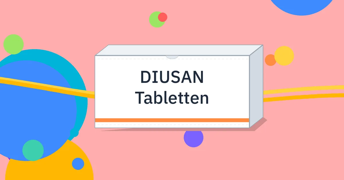 Symbolbild: Packung mit der Aufschrift DIUSAN Tabletten (PZN 08489182) – Verfügbarkeit und Bezug in Apotheken in Frankfurt am Main