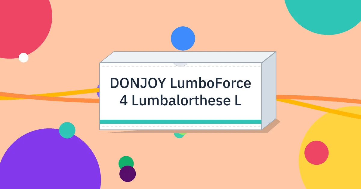 Symbolbild: Packung mit der Aufschrift DONJOY LumboForce 4 Lumbalorthese L (PZN 19378072) – Verfügbarkeit und Bezug in Apotheken in Frankfurt am Main
