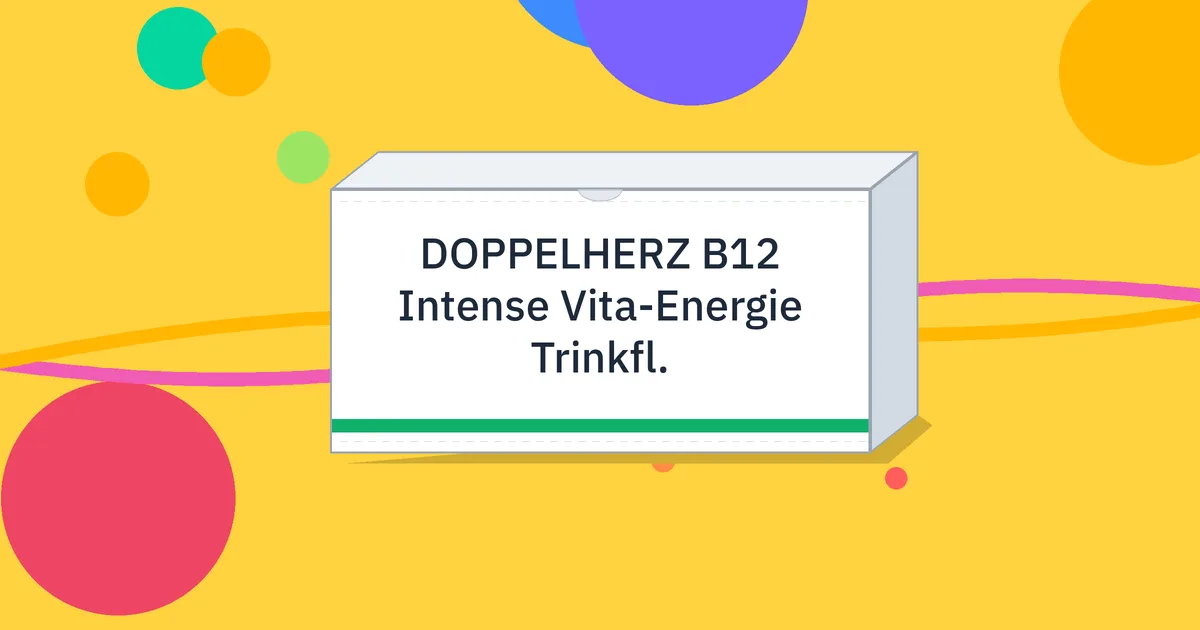 Symbolbild: Packung mit der Aufschrift DOPPELHERZ B12 Intense Vita-Energie Trinkfl. (PZN 17215414) – Verfügbarkeit und Bezug in Apotheken in Frankfurt am Main