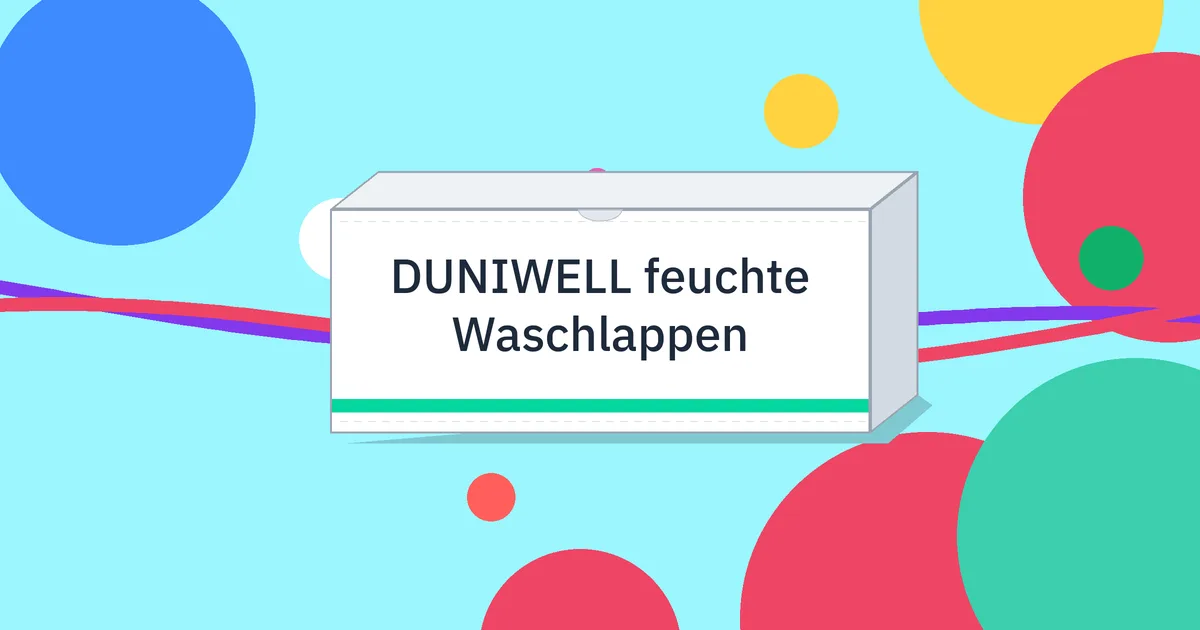 Symbolbild: Packung mit der Aufschrift DUNIWELL feuchte Waschlappen (PZN 01595053) – Verfügbarkeit und Bezug in Apotheken in Frankfurt am Main