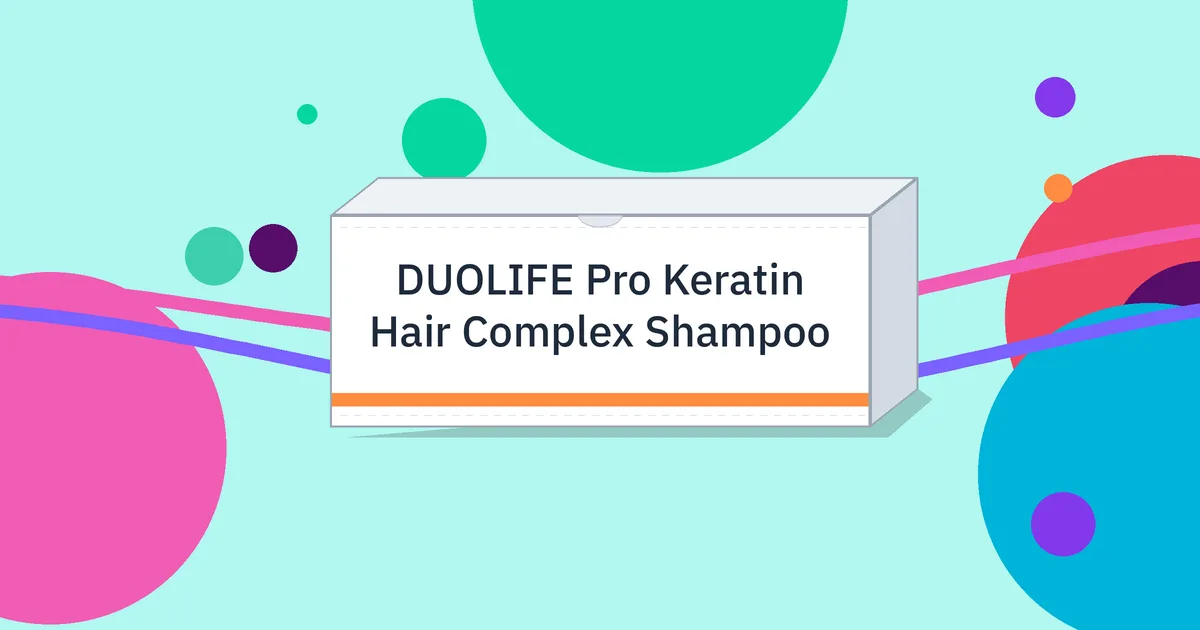 Symbolbild: Packung mit der Aufschrift DUOLIFE Pro Keratin Hair Complex Shampoo (PZN 19134105) – Verfügbarkeit und Bezug in Apotheken in Frankfurt am Main