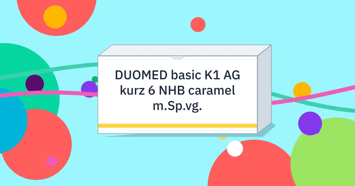 Symbolbild: Packung mit der Aufschrift DUOMED basic K1 AG kurz 6 NHB caramel m.Sp.vg. (PZN 20904695) – Verfügbarkeit und Bezug in Apotheken in Frankfurt am Main