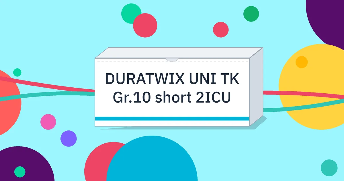 Symbolbild: Packung mit der Aufschrift DURATWIX UNI TK Gr.10 short 2ICU (PZN 19788137) – Verfügbarkeit und Bezug in Apotheken in Frankfurt am Main
