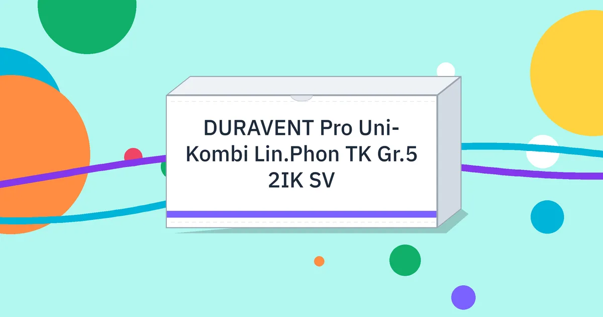 Symbolbild: Packung mit der Aufschrift DURAVENT Pro Uni-Kombi Lin.Phon TK Gr.5 2IK SV (PZN 19246399) – Verfügbarkeit und Bezug in Apotheken in Frankfurt am Main