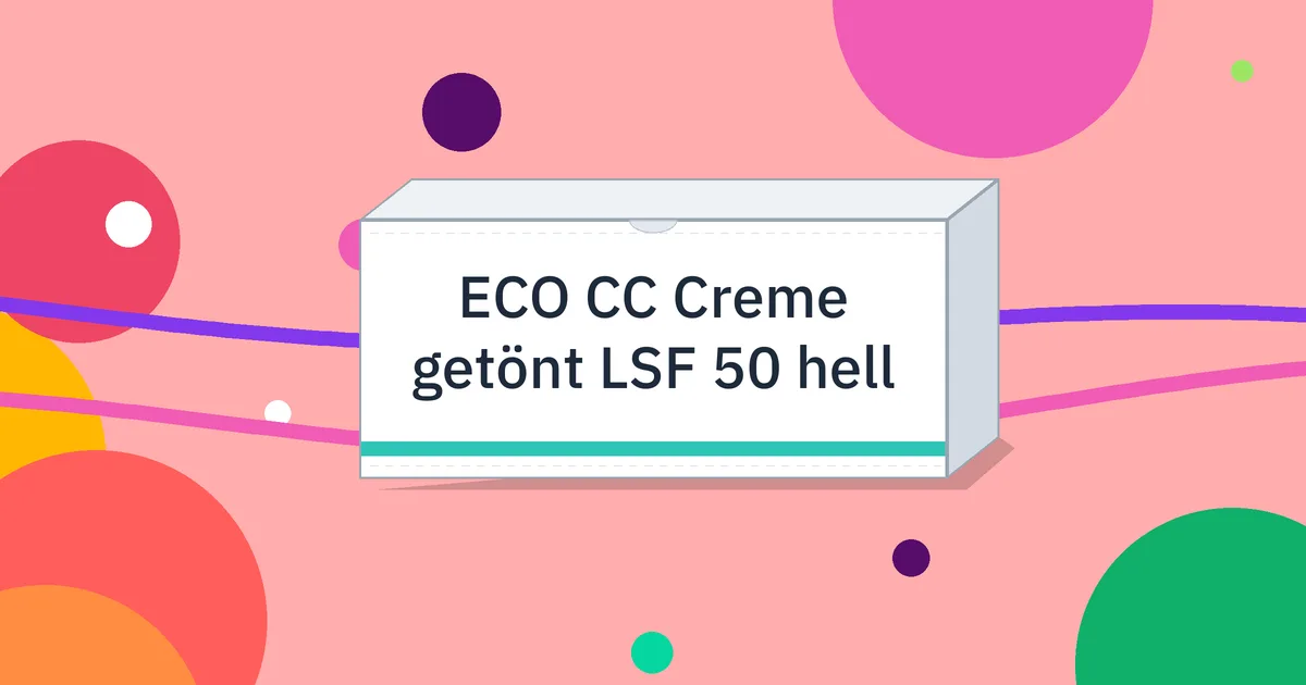 Symbolbild: Packung mit der Aufschrift ECO CC Creme getönt LSF 50 hell (PZN 15560319) – Verfügbarkeit und Bezug in Apotheken in Frankfurt am Main