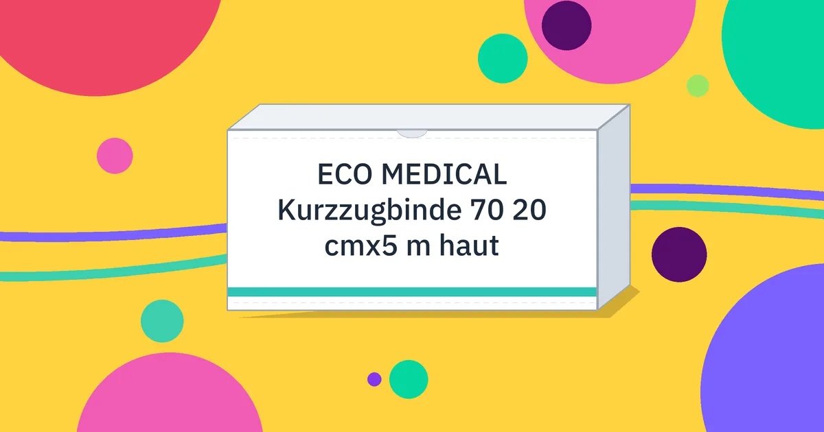 Symbolbild: Packung mit der Aufschrift ECO MEDICAL Kurzzugbinde 70 20 cmx5 m haut (PZN 10787320) – Verfügbarkeit und Bezug in Apotheken in Frankfurt am Main