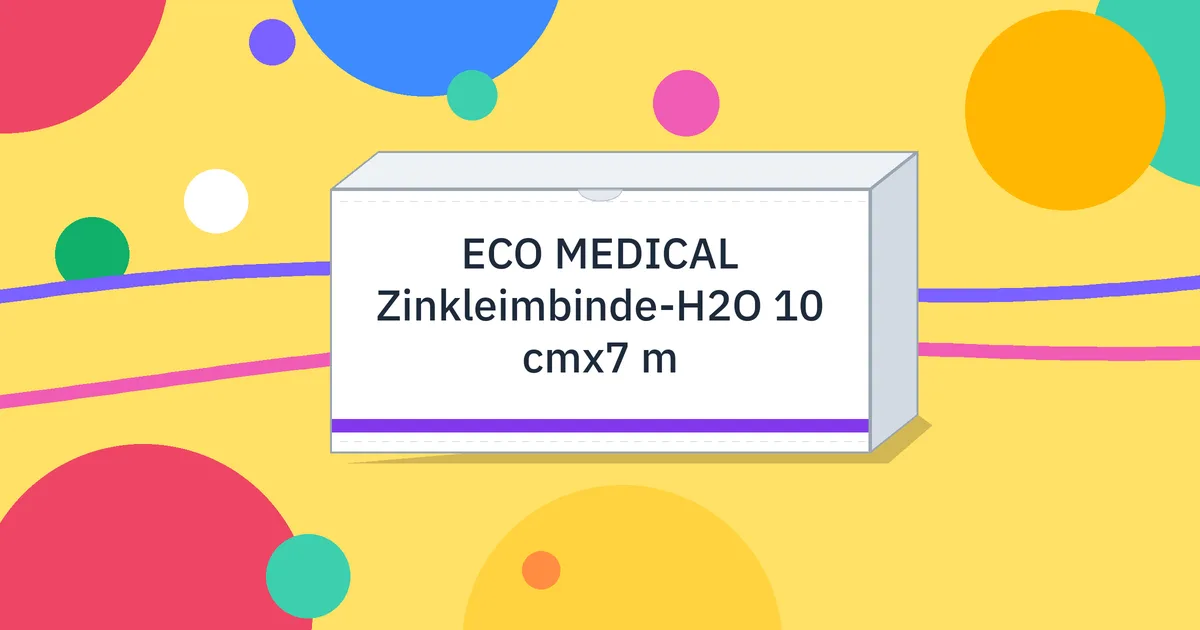 Symbolbild: Packung mit der Aufschrift ECO MEDICAL Zinkleimbinde-H2O 10 cmx7 m (PZN 20090962) – Verfügbarkeit und Bezug in Apotheken in Frankfurt am Main