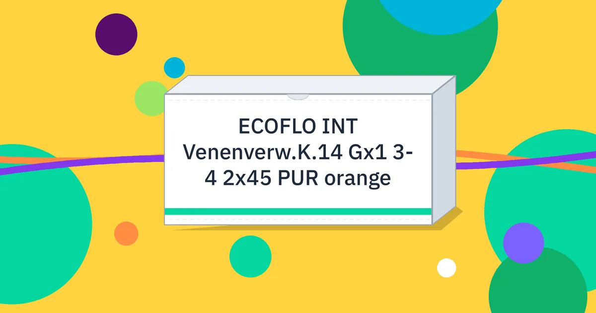 Symbolbild: Packung mit der Aufschrift ECOFLO INT Venenverw.K.14 Gx1 3-4 2x45 PUR orange (PZN 00268145) – Verfügbarkeit und Bezug in Apotheken in Frankfurt am Main