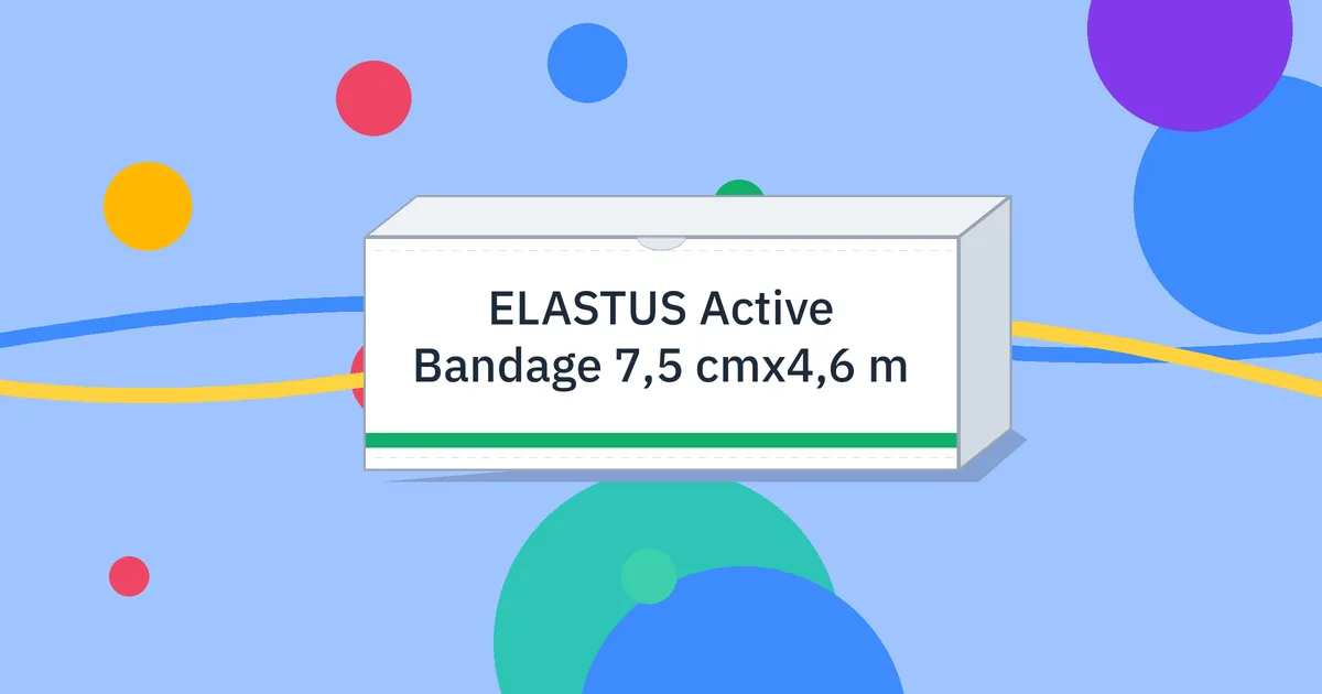 Symbolbild: Packung mit der Aufschrift ELASTUS Active Bandage 7,5 cmx4,6 m (PZN 07524597) – Verfügbarkeit und Bezug in Apotheken in Frankfurt am Main