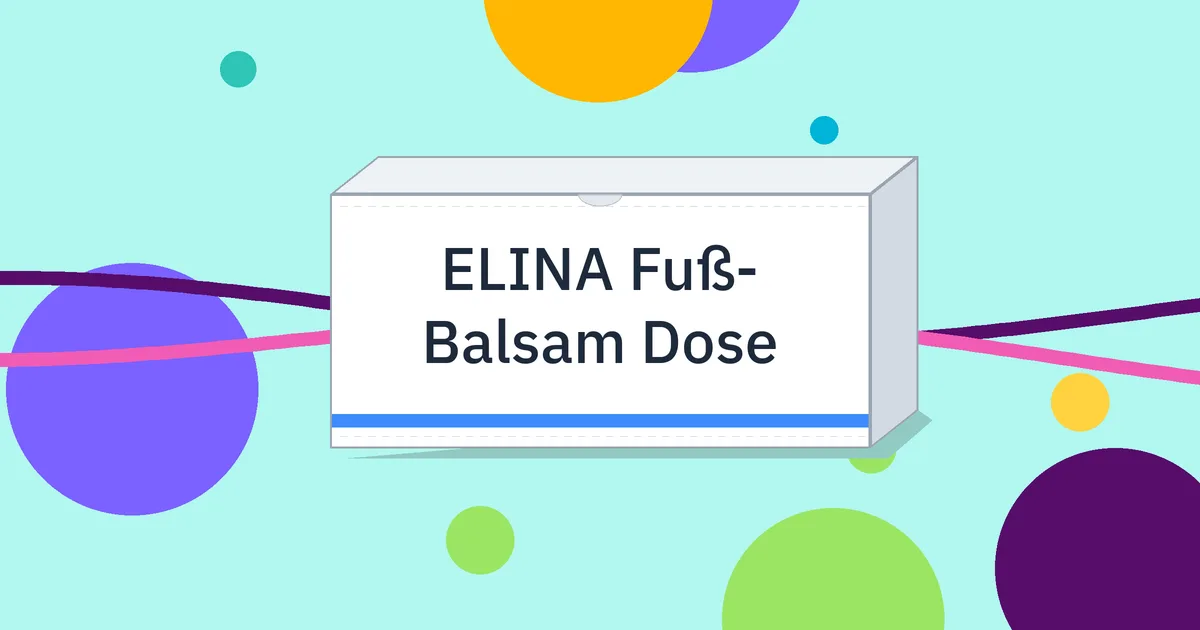Symbolbild: Packung mit der Aufschrift ELINA Fuß-Balsam Dose (PZN 10348187) – Verfügbarkeit und Bezug in Apotheken in Frankfurt am Main
