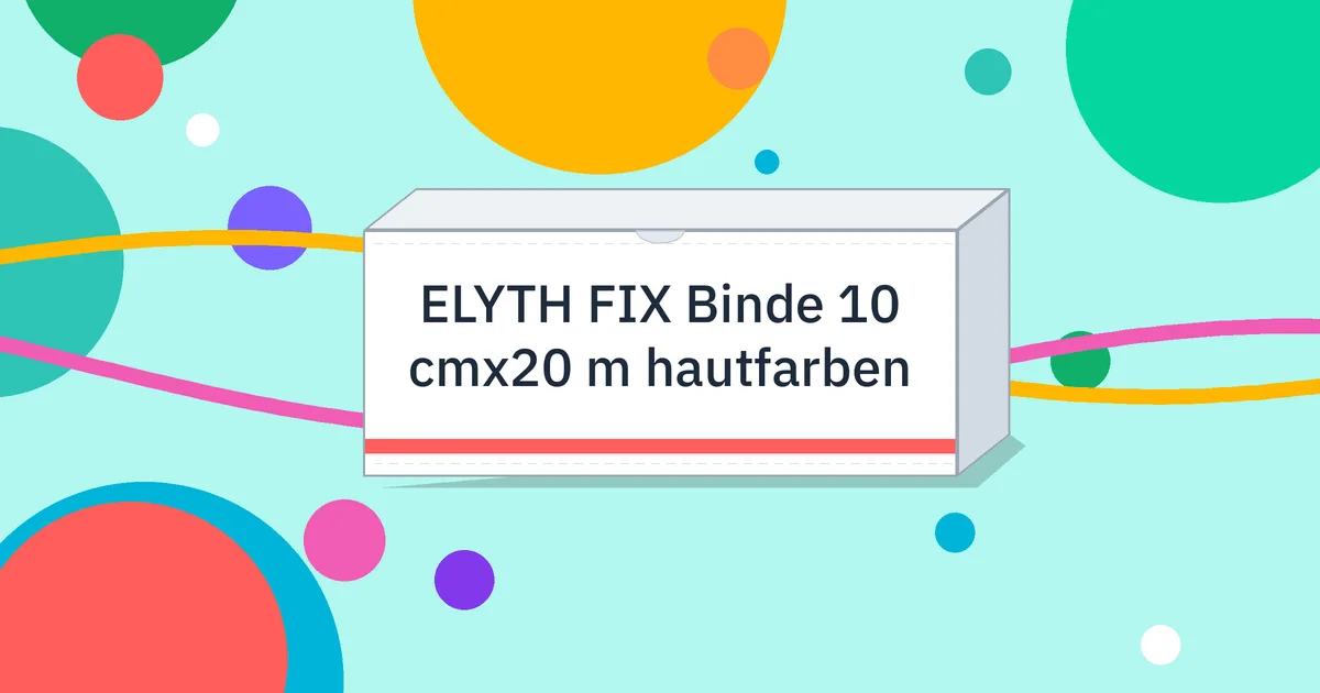 Symbolbild: Packung mit der Aufschrift ELYTH FIX Binde 10 cmx20 m hautfarben (PZN 10537505) – Verfügbarkeit und Bezug in Apotheken in Frankfurt am Main