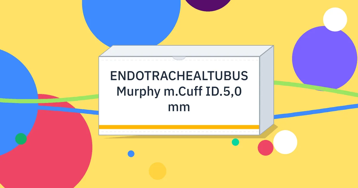 Symbolbild: Packung mit der Aufschrift ENDOTRACHEALTUBUS Murphy m.Cuff ID.5,0 mm (PZN 07219799) – Verfügbarkeit und Bezug in Apotheken in Frankfurt am Main