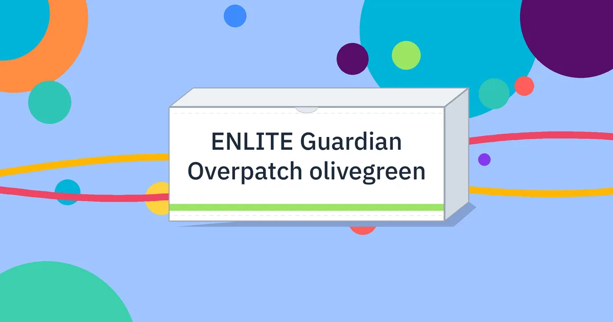 Symbolbild: Packung mit der Aufschrift ENLITE Guardian Overpatch olivegreen (PZN 19868617) – Verfügbarkeit und Bezug in Apotheken in Frankfurt am Main