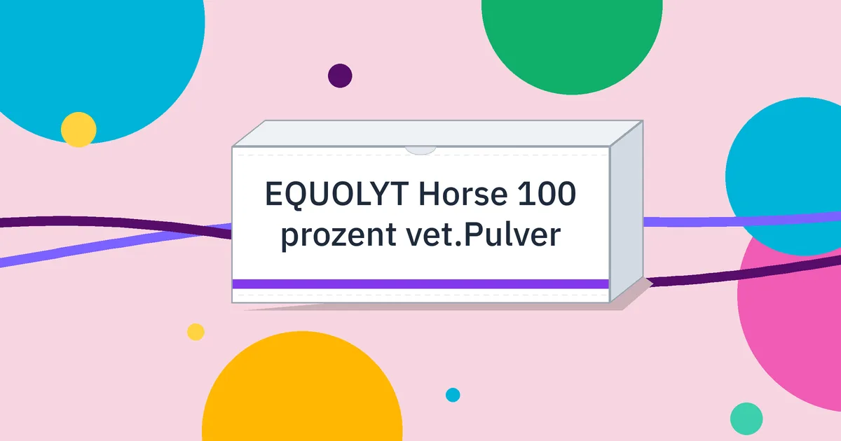 Symbolbild: Packung mit der Aufschrift EQUOLYT Horse 100 prozent vet.Pulver (PZN 00171977) – Verfügbarkeit und Bezug in Apotheken in Frankfurt am Main