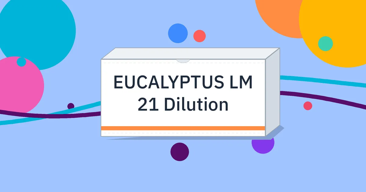 Symbolbild: Packung mit der Aufschrift EUCALYPTUS LM 21 Dilution (PZN 12845429) – Verfügbarkeit und Bezug in Apotheken in Frankfurt am Main
