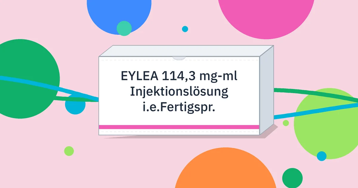 Symbolbild: Packung mit der Aufschrift EYLEA 114,3 mg-ml Injektionslösung i.e.Fertigspr. (PZN 19971835) – Verfügbarkeit und Bezug in Apotheken in Frankfurt am Main