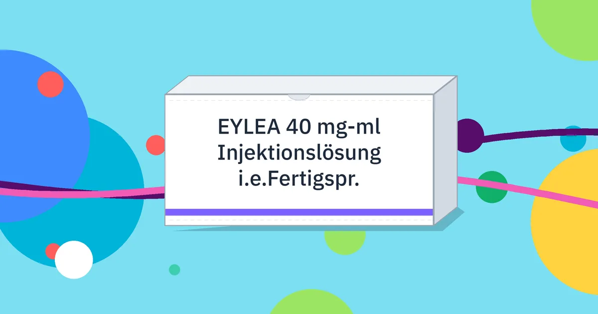 Symbolbild: Packung mit der Aufschrift EYLEA 40 mg-ml Injektionslösung i.e.Fertigspr. (PZN 16708652) – Verfügbarkeit und Bezug in Apotheken in Frankfurt am Main