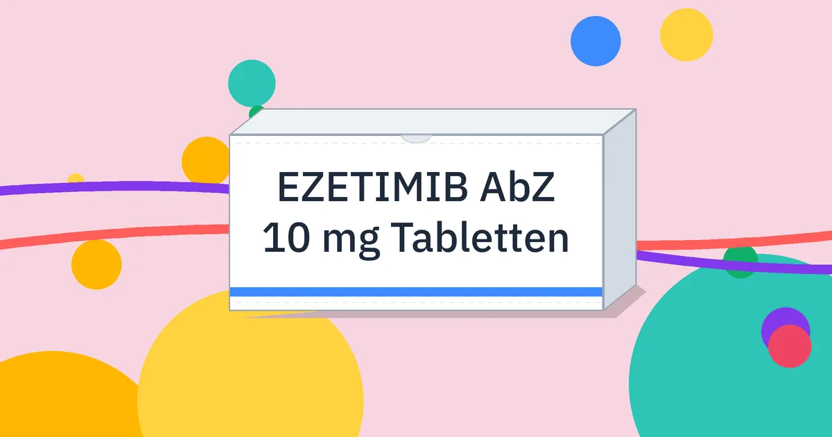 Symbolbild: Packung mit der Aufschrift EZETIMIB AbZ 10 mg Tabletten (PZN 13427591) – Verfügbarkeit und Bezug in Apotheken in Frankfurt am Main