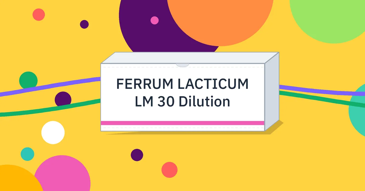 Symbolbild: Packung mit der Aufschrift FERRUM LACTICUM LM 30 Dilution (PZN 12849605) – Verfügbarkeit und Bezug in Apotheken in Frankfurt am Main