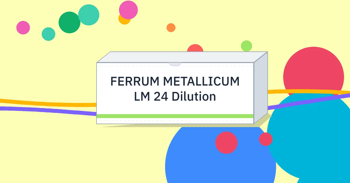 Symbolbild: Packung mit der Aufschrift FERRUM METALLICUM LM 24 Dilution (PZN 12850413) – Verfügbarkeit und Bezug in Apotheken in Frankfurt am Main