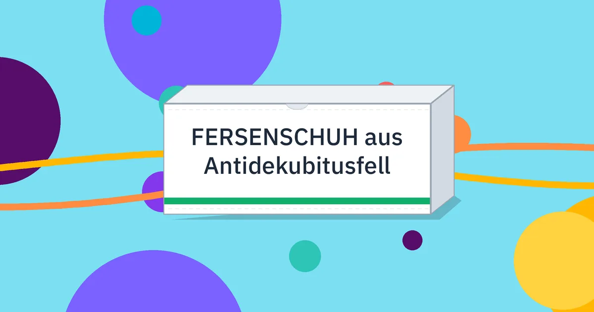 Symbolbild: Packung mit der Aufschrift FERSENSCHUH aus Antidekubitusfell (PZN 00173108) – Verfügbarkeit und Bezug in Apotheken in Frankfurt am Main