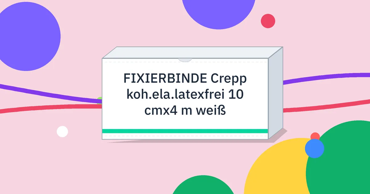 Symbolbild: Packung mit der Aufschrift FIXIERBINDE Crepp koh.ela.latexfrei 10 cmx4 m weiß (PZN 12397818) – Verfügbarkeit und Bezug in Apotheken in Frankfurt am Main