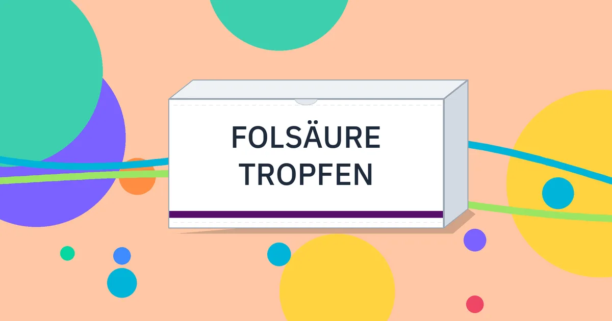 Symbolbild: Packung mit der Aufschrift FOLSÄURE TROPFEN (PZN 19626044) – Verfügbarkeit und Bezug in Apotheken in Frankfurt am Main