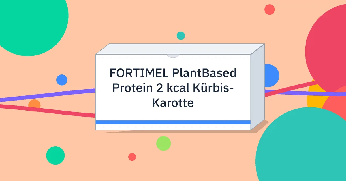 Symbolbild: Packung mit der Aufschrift FORTIMEL PlantBased Protein 2 kcal Kürbis-Karotte (PZN 20860880) – Verfügbarkeit und Bezug in Apotheken in Frankfurt am Main