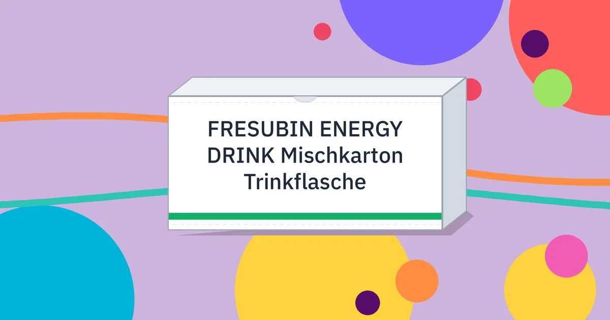Symbolbild: Packung mit der Aufschrift FRESUBIN ENERGY DRINK Mischkarton Trinkflasche (PZN 19750175) – Verfügbarkeit und Bezug in Apotheken in Frankfurt am Main