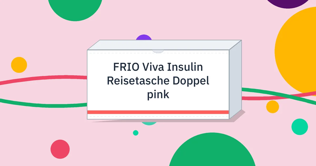 Symbolbild: Packung mit der Aufschrift FRIO Viva Insulin Reisetasche Doppel pink (PZN 18404703) – Verfügbarkeit und Bezug in Apotheken in Frankfurt am Main