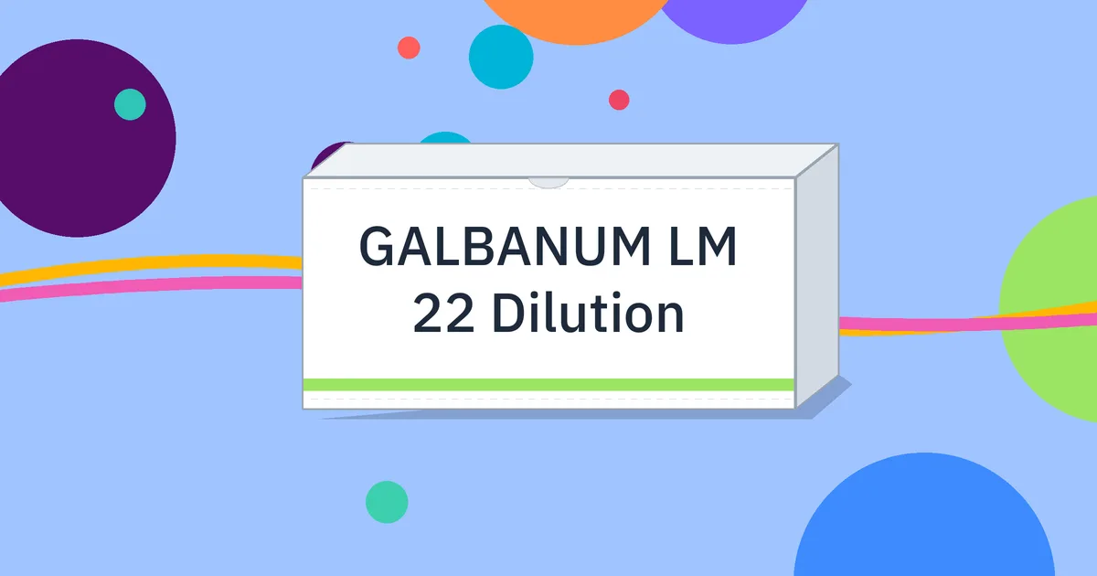 Symbolbild: Packung mit der Aufschrift GALBANUM LM 22 Dilution (PZN 13495405) – Verfügbarkeit und Bezug in Apotheken in Frankfurt am Main