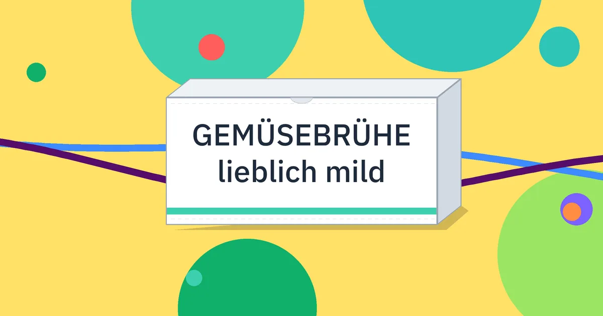 Symbolbild: Packung mit der Aufschrift GEMÜSEBRÜHE lieblich mild (PZN 19878722) – Verfügbarkeit und Bezug in Apotheken in Frankfurt am Main