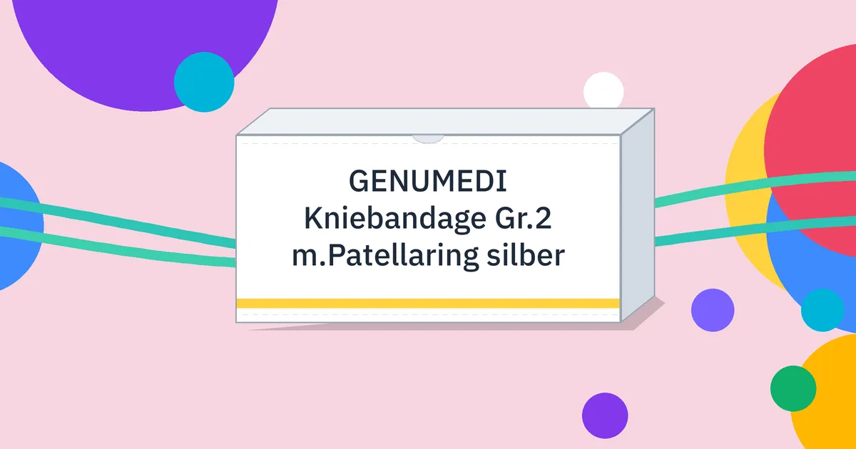 Symbolbild: Packung mit der Aufschrift GENUMEDI Kniebandage Gr.2 m.Patellaring silber (PZN 18491292) – Verfügbarkeit und Bezug in Apotheken in Frankfurt am Main