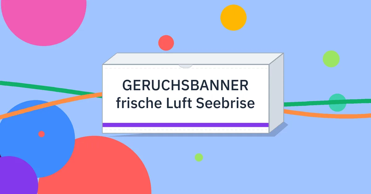 Symbolbild: Packung mit der Aufschrift GERUCHSBANNER frische Luft Seebrise (PZN 17314139) – Verfügbarkeit und Bezug in Apotheken in Frankfurt am Main