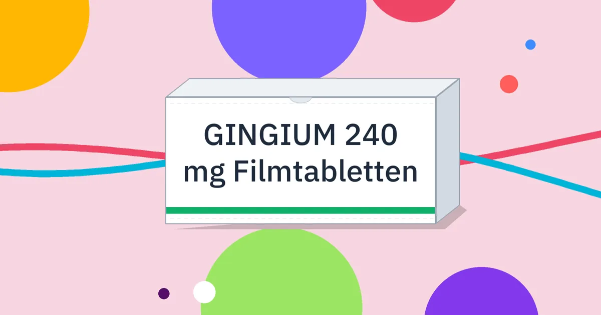 Symbolbild: Packung mit der Aufschrift GINGIUM 240 mg Filmtabletten (PZN 14171202) – Verfügbarkeit und Bezug in Apotheken in Frankfurt am Main