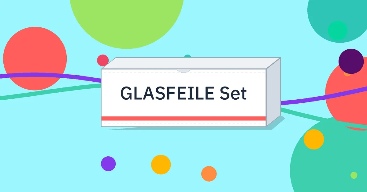 Symbolbild: Packung mit der Aufschrift GLASFEILE Set (PZN 09063373) – Verfügbarkeit und Bezug in Apotheken in Frankfurt am Main