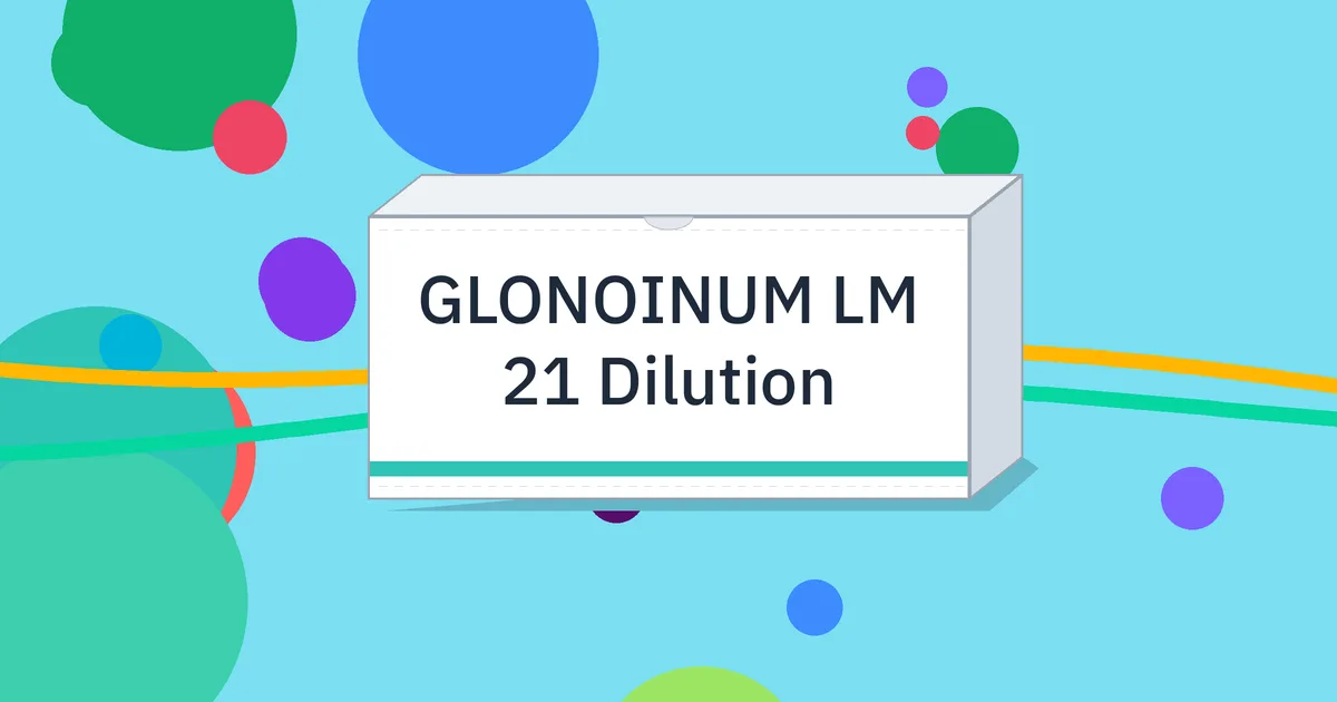Symbolbild: Packung mit der Aufschrift GLONOINUM LM 21 Dilution (PZN 12879061) – Verfügbarkeit und Bezug in Apotheken in Frankfurt am Main
