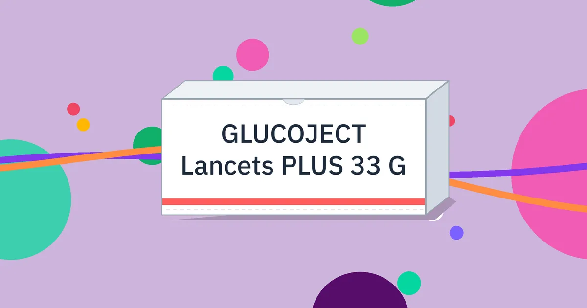 Symbolbild: Packung mit der Aufschrift GLUCOJECT Lancets PLUS 33 G (PZN 14169346) – Verfügbarkeit und Bezug in Apotheken in Frankfurt am Main